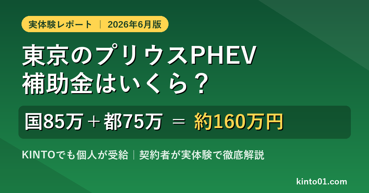 東京のプリウスPHEV補助金はいくら？実体験で解説【2026年6月版】